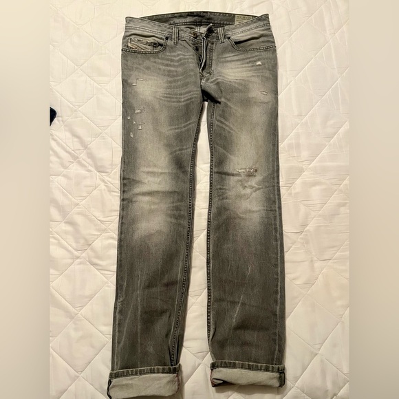 Diesel | Jeans | Diesel Mens Safado Distressed Gray Jeans | Poshmark